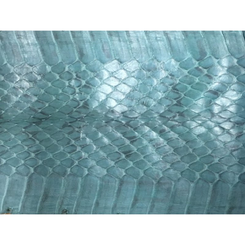 Veritable peau de cuir de cobra bleu melville