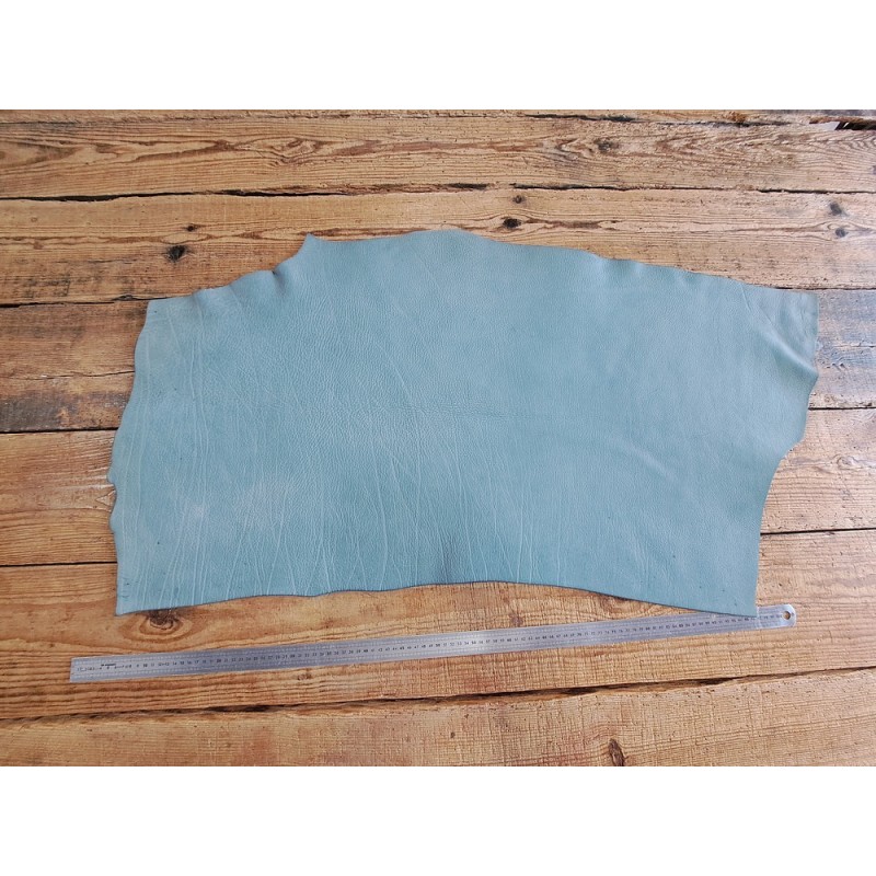 Collet de vache tannage végétal grainé - Bleu Horizon