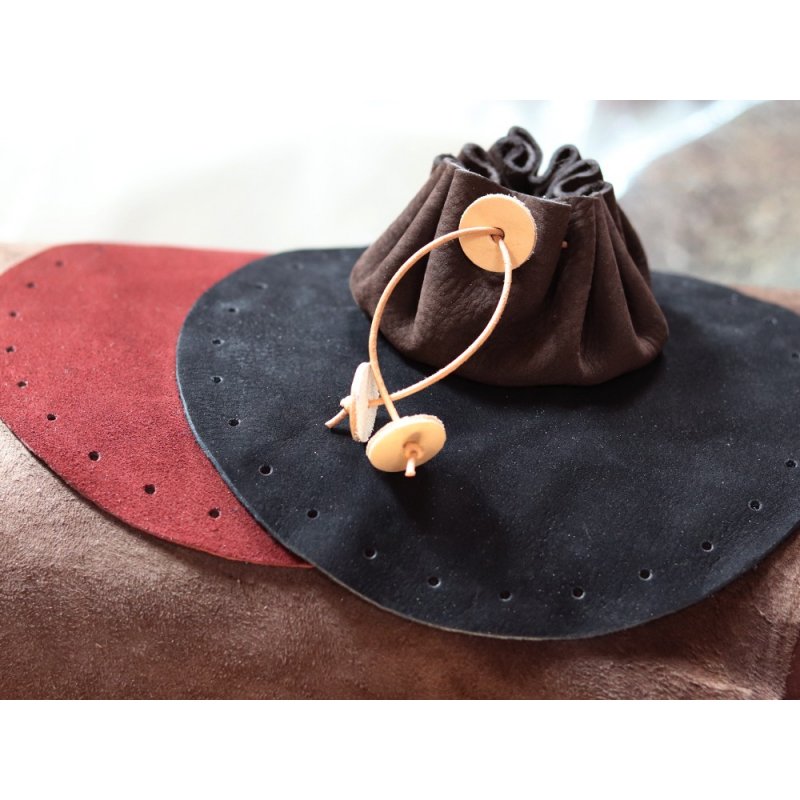 Kit DIY bourse en cuir nubucké a faire soi-même - Cuir en Stock